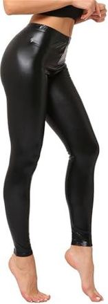 Generic Legging en cuir synth&eacute;tique mat pour femme - Legging de sport tendance sexy en cuir - Collants pour femme - Pour le yoga, le fitness, lext&eacute;rieur, les 