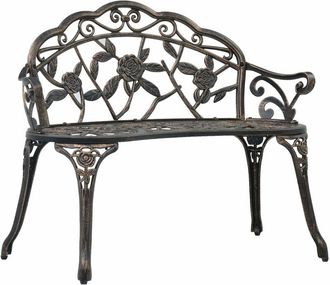 vidaXL Gartenbank 100 cm Aluminiumguss Bronzefarben - Vidaxl