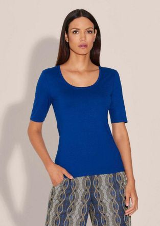 Madeleine Kurzarmshirt Sommerliches Basicshirt mit Rundhalsausschnitt Figurnahes Jerseyshirt mit schmalem Halbarm