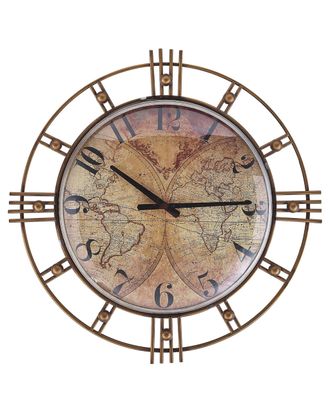 Beliani Wanduhr Gold &oslash; 63 cm Retro Vintage Lancy