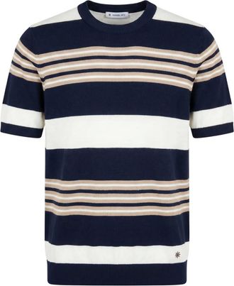 Manuel Ritz Homme, Pulls, Bleu, Taille: M T-Shirt M/M en Filo