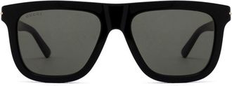Gucci Sonnenbrille mit Logo-Schild - Schwarz