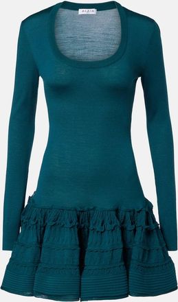 Alaia Ala&iuml;a Minikleid aus einem Wollgemisch