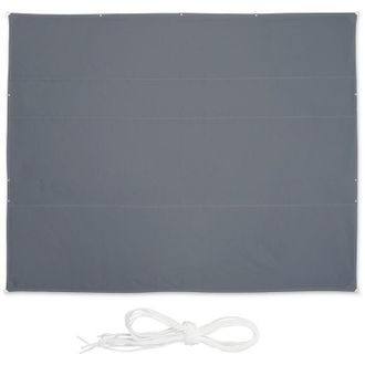 Relaxdays Relaxdays - Voile dombrage rectangulaire, 5 x 6 m, imperm&eacute;able, anti-UV, avec tendeurs, terrasse, balcon, gris