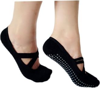 BESPORTBLE Chaussettes Yoga Antidérapantes Noires pour Femmes Confort Respirant Maintien Ajusté pour Pilates Danse et Barre