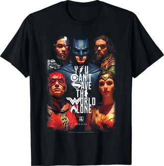 DC Comics Justice League Movie Save the World Poster T Shirt T-Shirt
