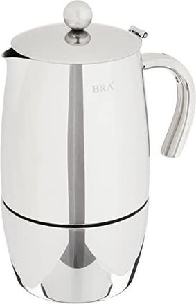 Bra Magna | Italienische Kaffeemaschine für 10 Tassen, Edelstahl 18/10