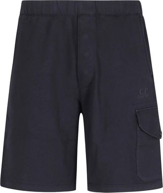 C.P. Company C.p. Company, Homme, Shorts, Bleu, Taille: M Diagonal Raised Fleece Cargo Sweatshorts