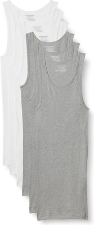 Amazon Essentials Herren Leichte Tankunterhemden, 6er-Pack, Mittelgrau Meliert/Wei&szlig;, XXL