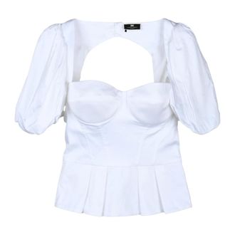 Elisabetta Franchi Femme, Blouses et Chemises, Blanc, Taille: 40 FR Bustino
