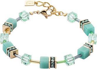 Coeur de Lion Armband - GeoCUBE Iconic Mono Gold Armband - Gr. ONE SIZE - in Gr&uuml;n - f&uuml;r Damen