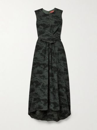 Altuzarra Penny Maxikleid Aus Bedrucktem Cr&ecirc;pe De Chine Aus Seide Mit Wickeleffekt - Grau