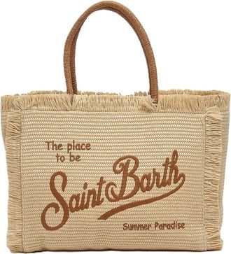 MC2 Saint Barth Femme, Sacs, Jaune, Taille: ONE Size Sac Vanity en paille avec bandouli&egrave;re