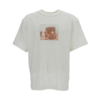 Jacquemus Homme, Tops, Blanc, Taille: XL T-shirt Paysan &agrave; manches courtes
