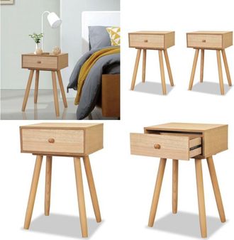 vidaXL Table de chevet 2 pcs Bois de pin massif 40 x 30 x 61 cm Marron - Tables De Chevet - Meuble De Chambre - Table Dappoint - Table De Nuit - Style