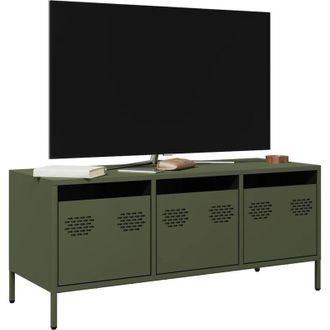 vidaXL Vidaxl - TV-Schrank Olivgr&uuml;n 101,5x39x43,5 cm Kaltgewalzter Stahl