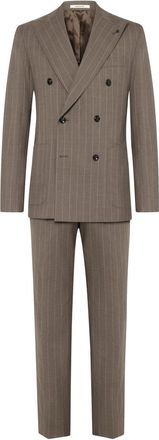 Tagliatore Zweireihiger Anzug mit Nadelstreifen und Spitzfasson aus Schurwolle in