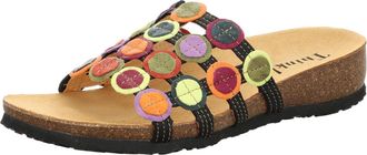 Think Damen Julia Nachhaltige Pantolette, 0000 Schwarz Multicolour, 42 EU