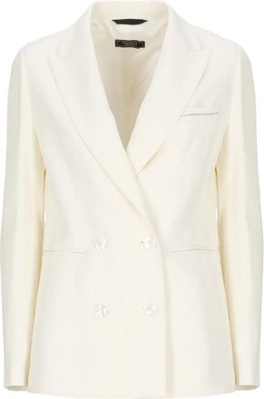 PESERICO Blazer en pur lin gabardine - Femme - Vestes - Blanc - Taille: 42 FR