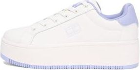 Tommy Jeans Femme Tjw Flatform Ess Mu En0En02918 Haut Basse, White (Ivory/Periwinkle Dust), 38 EU