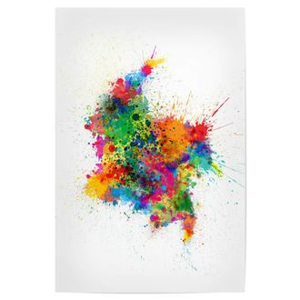 artboxONE Poster 30x20 cm Reise Colombia Paint Splashes Map - Bild Colombia map Bogota Colombia map