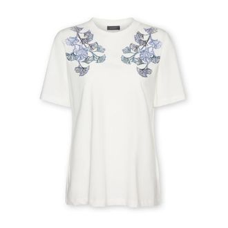 Elena Miro T-Shirt mit Blumenstickerei - - Tops - Damen - Wei&szlig; - 2XL