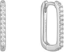 Ania Haie Ania Haie 32021628 Boucles doreilles créoles pour femme en argent 925 et zircone, 14 x 10,7 mm, Argent sterling, Pas de gemme