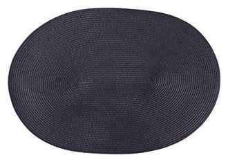 Continenta Tischset geflochten, ovale Form, Platzset, Platzmatte, Tischmatte in Gastro Qualit&auml;t, 45 x 31 cm, anthrazit