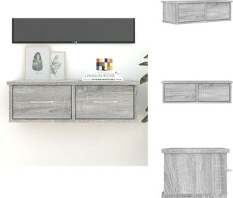 vidaXL Wandschrank Grau Sonoma 60x26x18,5 cm Holzwerkstoff - Wandregal - Regal Grau - Wohnwand - Fernsehschrank - Aufbewahrung