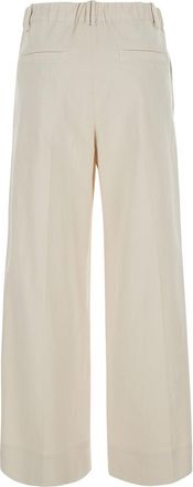 Brunello Cucinelli Pleated Cotton Blend Trousers - Beige