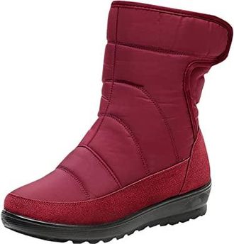 E.SSUE Bottines Femme Plates r&eacute;tro Chunky Antid&eacute;rapantes Bottes Chaud Cheville Chaussons Imperm&eacute;able Confortable Slip On Chaussures Dhiver Femme Talons Epais