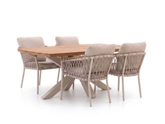 Bellagio la vita attrattiva Bellagio Birgi Novo/Induno Deens Ovaal 180cm dining tuinset 5-delig stapelbaar