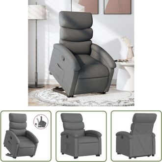 vidaXL The Living Store Relaxsessel mit Aufstehhilfe Dunkelgrau Stoff - Komfortsessel - Relaxsessel - Fernsehsessel - Elektrischer Liftstuhl