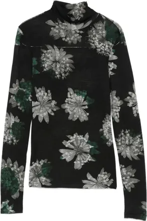 Christian Wijnants Femme, Tops, Noir, Taille: 36 FR T-shirt &agrave; manches longues et col montant