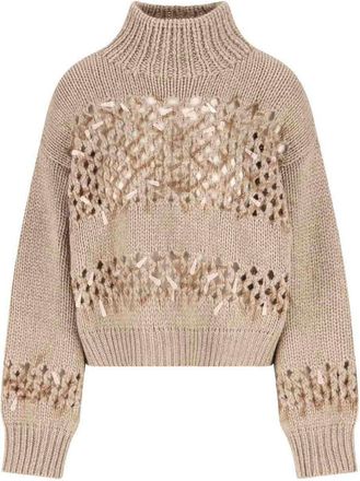 Brunello Cucinelli Pull Col Rond - Marron