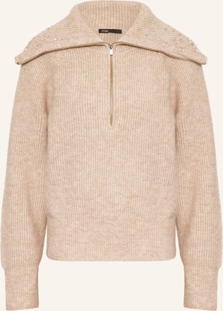 Maje Troyer Mit Schmucksteinen beige