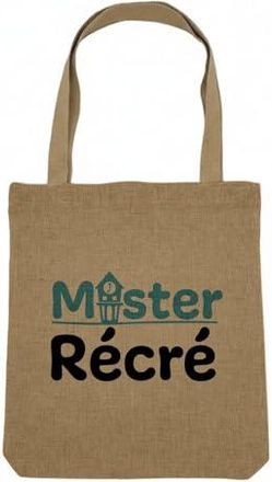 Fabulous Sac Shopping Tote Bag Aspect Lin - Mister R&eacute;cr&eacute; Enfant Ecole Humour - Sac de Courses Toile Epaisse 360g Beige Naturel Cabas Port&eacute; Epaule Solide Imprim