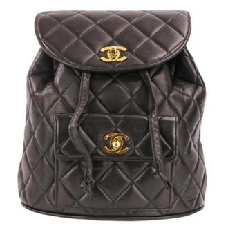 Chanel Pre-owned Vintage Lambskin Backpack - - Pre-owned - Damen - Schwarzk - ONE SIZE