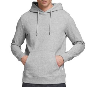 Jack & Jones Herren Jjebasic Noos Hooded Sweatshirt, Light Grey Melange, S EU