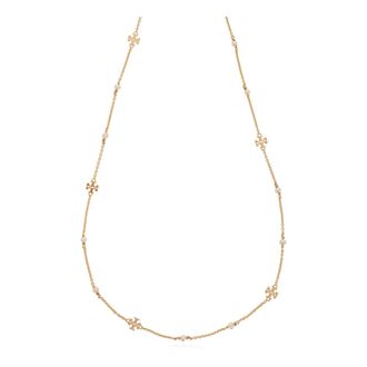 Tory Burch Delicate Kira Pearl Necklace - - Accessories - Damen - Gelb - ONE SIZE