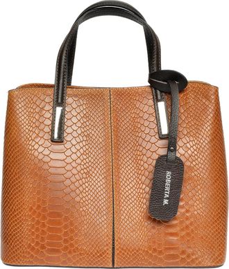 Roberta M Braune Lederhandtasche