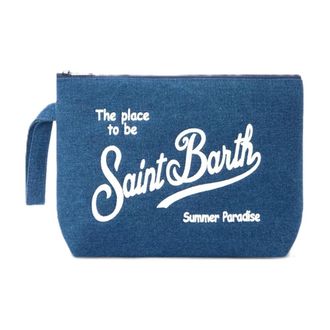 MC2 Saint Barth Femme, Sacs, Bleu, Taille: ONE Size Aline Denim Pochette