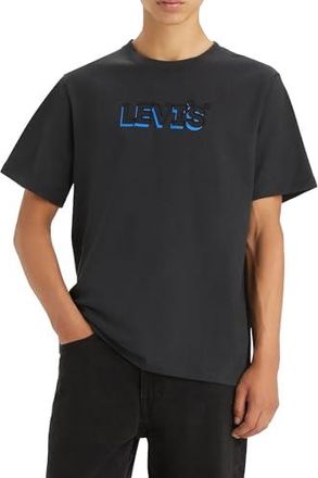 Levi's Homme Ss Relaxed Fit Tee, Headline Drop Shadow Caviar, XS