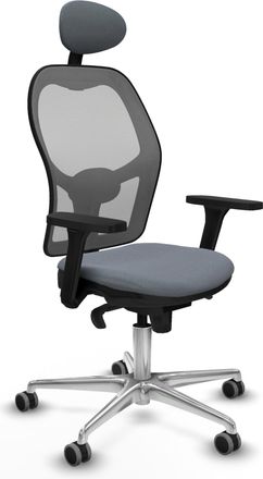 Piqueras y Crespo B&uuml;rostuhl mit 3D-Armlehnen, h&ouml;henverstellbarer Lendenwirbelst&uuml;tze und festem Kopfteil, ausgestattet mit Sincro 5 Positionen und injiziertem Schaumstof