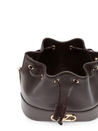 Valentino Garavani VLogo Bucket Leather Shoulder Bag - Brown