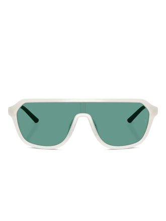 Oliver Peoples Sonnenbrille mit Shield-Gestell - Weiß