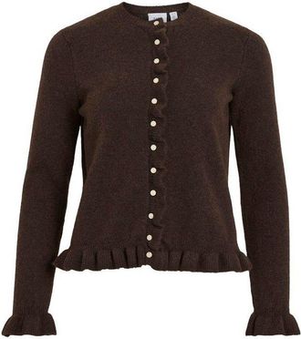 Vila Cardigan VIJACIA O-NECK FRILL KNIT CARDIGAN