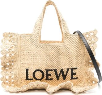 Loewe Kleine Font Tote Bag - Nude