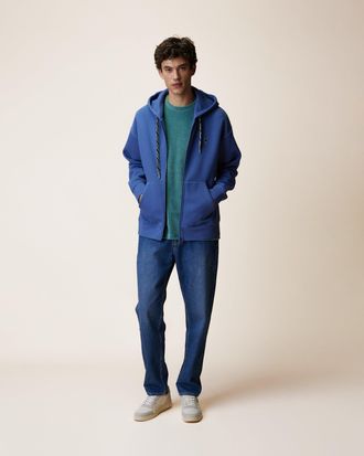 Faguo Sweat zipp&eacute; &agrave; capuche bleu