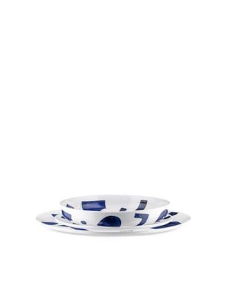 Alessi Itsumo - Yunoki ware NF08S12 - Service dAssiettes Design, Usage Quotidien, Esth&eacute;tique Minimale, en Porcelaine Blanche avec D&eacute;cor Samiro Yunoki, 12 Pi&egrave;